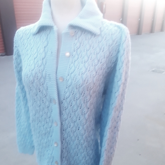 High Point | Sweaters | Vintage Hight Point Baby Blue Knit Jacket ...